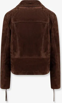 Tom Ford Womens Suede Biker Jacket Brown Suede; Lining: Viscose