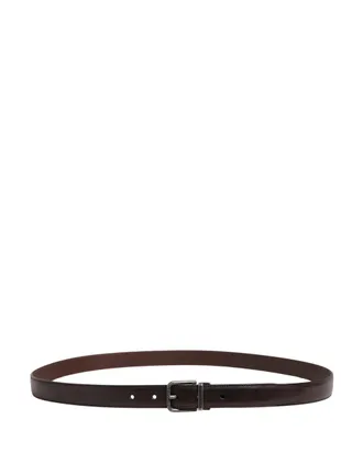 Dolce & Gabbana Men Brown Classic Leather Metal Buckle Belt Calf