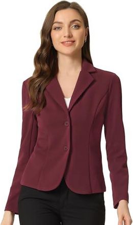Allegra K Blazer de Costume à Manches Longues pour Femme Vin Rouge Profond XL