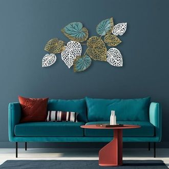 Hanah Home Hand-Painted Decorative Metal Wall Accessory, 127 x 67 x 7 cm | 100% Metal, Unique Color Variations | Perfect for Home Decor & Art Lovers