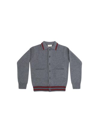 Gucci Merino Wool Polo Cardigan - Gray