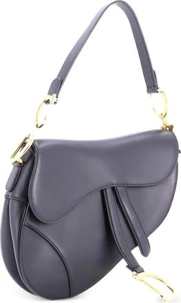 Dior sac port&eacute; &eacute;paule Saddle Handbag m&eacute;dium en cuir - Noir