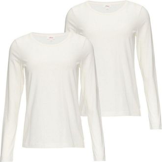 s.Oliver Longsleeve Longsleeve (2-tlg) langarm, Slim Fit, 2er Pack