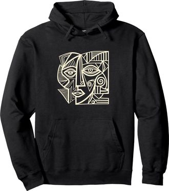 Whyitsme Design Artsy Wonky Damen Gesicht Kubismus Gesicht Pullover Hoodie
