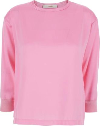 Jucca Femme, Sweatshirts et sweats &agrave; capuche, Rose, Taille: 42 FR Haut &agrave; Manches Longues avec Col Rond