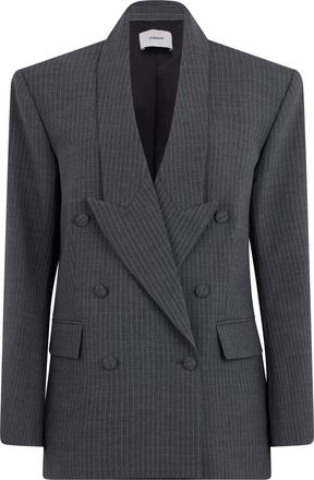 Coperni Femme, Vestes, Gris, Taille: 40 FR Blazer crois&eacute; &agrave; rayures