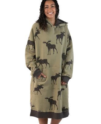 Lazy One Oversized Hoodie Sweatshirt Bequeme Loungewear Tier Elch (Mountain Made, L/XL)