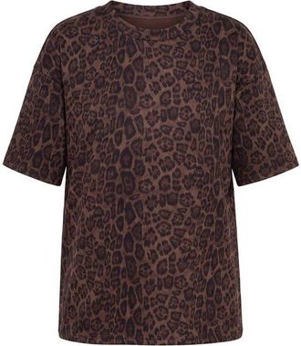 STUDIO UNTOLD T-Shirt T-Shirt Oversize Shape Suede mit Leo Halbarm