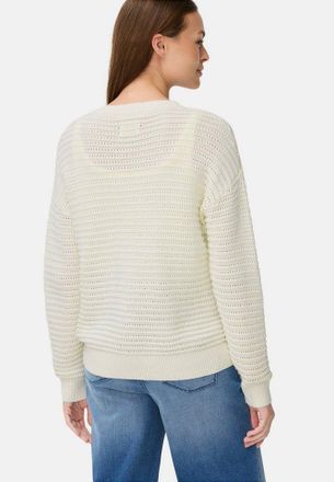 Camel Active Strickpullover Strickpullover aus einem Baumwollmix Langarm Markenlogo