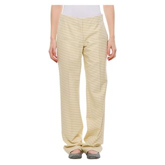 J.W.Anderson Femme, Pantalons, Beige, Taille: 38 FR Pantalon &agrave; plis sur le devant