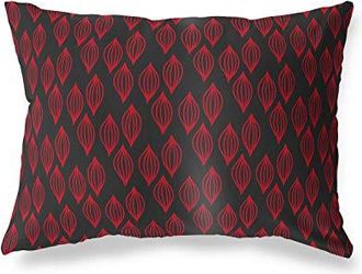 Bonamaison Le Jardin du Lin Kissen Zierkissenbezug Rot-Schwarz Kissenbezug, Weich Bequem, Für Zuhause Autos Büro Sofa Wohnzimmer Couch Schlafzimmer Dekor, 35x50 