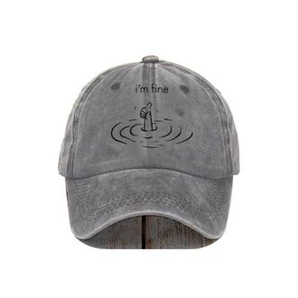 Generic Im Fine Ball Cap Its Fine Im Fine Everythings Fine Hat Funny Graphic Women Men Unisex Hat Medium, gris, M