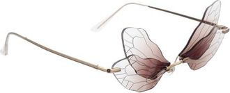 Beaupretty 1 Paire De Lunettes De Soleil Tendance Couleurs DAiles Lunettes Ailes De F&eacute;e Libellule Ailes De Libellule Sans Monture Irr&eacute;guli&egrave;res