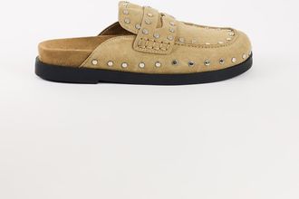 Topshop Addie mocassins mules clout&eacute;s taupe-Neutre
