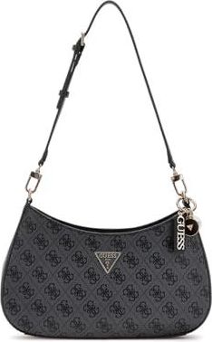 Guess Noelle II Top Zipper Shoulder Bag Coal Logo