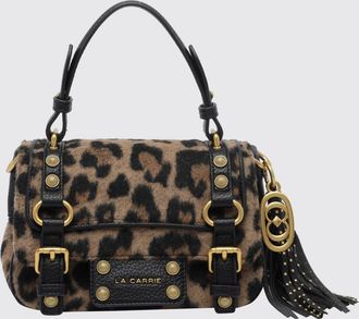 La Carrie Mini-Handtasche mit Animal-Print, Fransen und Logo-Anh&auml;nger