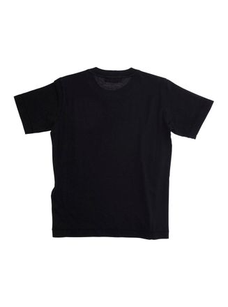 Stone Island Boys Black T-Shirt With Round Neck And Logo Patch Cotton T-Shirts Polos