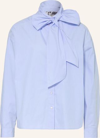 Milano Milano Italy Bluse Mit Abnehmbarer Schluppe blau