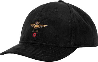 Aeronautica Baseball Cap im Wildleder-Look - - Accessories - Herren - Schwarzk - ONE SIZE