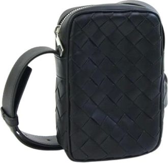 Bottega Veneta Sac bandouli&egrave;re Pochette Intrecciato Pre-owned - Femme - Pre-owned - Noir - Taille: ONE Size