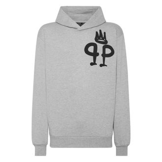 Philipp Plein Hooded Sweatshirt King Plein - - Sweatshirts & Hoodies - Herren - Grau - 3XL