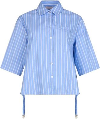 Liu Jo Femme, Blouses et Chemises, Bleu, Taille: 40 FR Chemise &agrave; manches courtes