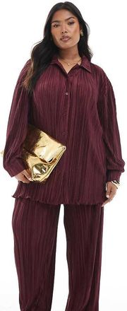 4th & Reckless Plissee-Hose in Burgunderrot mit weitem Bein, Kombiteil