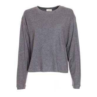 American Vintage Femme, Pulls, Gris, Taille: 40/42 FR Tricot &agrave; col rond