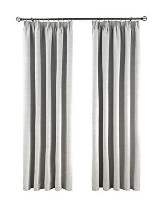 Sleepdown Strukturierte gerippte Vorhänge mit Bleistiftfalten, Verdunkelungsvorhänge, wärmeisoliert, für Schlafzimmer und Wohnzimmer, 117,8 x 137,7 cm, Grau, 2 