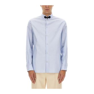 Valentino Gestreiftes Baumwoll-Popeline-Hemd - - Shirts - Herren - Blau - 2XL