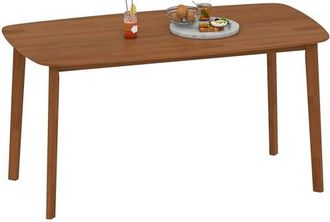 HOMCOM Esstisch 150 x 80 cm K&uuml;chentisch f&uuml;r 6 Personen Esszimmertisch im Landhaus-Stil Holztisch f&uuml;r K&uuml;che, Esszimmer und Wohnzimmer Hellbraun