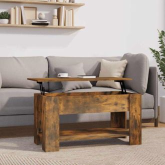 vidaXL Vidaxl - Table basse Ch&ecirc;ne fum&eacute; 101x49x52 cm Bois ding&eacute;nierie