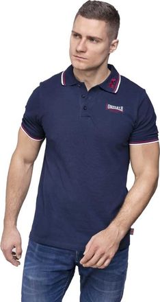 Lonsdale Herren Poloshirt schmale Passform Lion, Navy/Dark Red XXXL, 110629