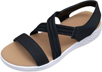 Generic Sandales d&eacute;t&eacute; pour femme &agrave; bout ouvert - Sandales de marche d&eacute;contract&eacute;es - &Eacute;l&eacute;gantes - L&eacute;g&egrave;res et respirantes - Polyvalentes - Confortables - Coupe l
