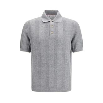 Brunello Cucinelli Homme, Tops, Gris, Taille: S Chemise habill&eacute;e en lin &agrave; col classique