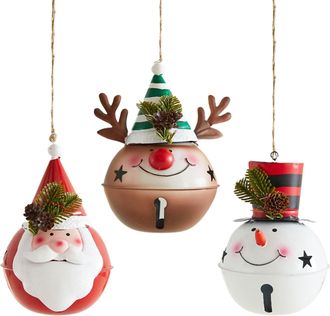 Generico Figuren zum Thema Weihnachten - 3-teiliges Weihnachtsdekorationsset aus Eisen | Dekoration zum Aufh&auml;ngen von Weihnachtsmann, Elch und Schneemann f&uuml;r W