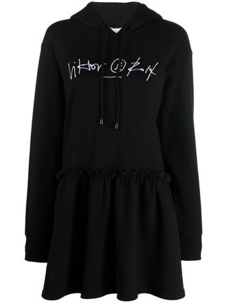 Viktor & Rolf robe-sweat &agrave; logo brod&eacute; - Noir
