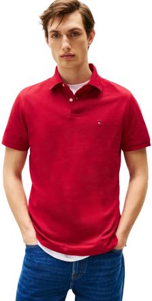 Tommy Hilfiger Herren Poloshirt Kurzarm 1985 Regular Fit, Mehrfarbig (Medium Red), XXL