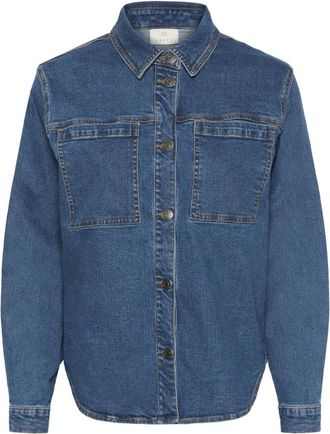 Kaffe Femme, Blouses et Chemises, Bleu, Taille: 46 FR Chemise en jean