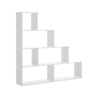 Dmora Orsaro B&uuml;cherregal, Mehrzweck-B&uuml;roregal, B&uuml;cherregal mit 6 Regalen, 145 x 29 x 145 cm, Wei&szlig;