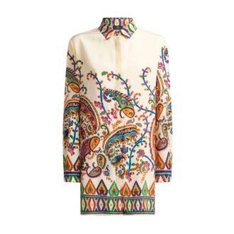 Etro Femme, Blouses et Chemises, Multicolore, Taille: 38 FR Chemise en cr&ecirc;pe de Chine de soie &agrave; coupe d&eacute;contract&eacute;e