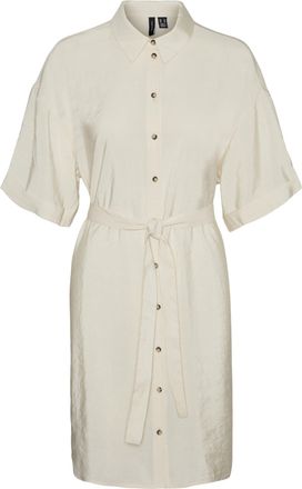 Vero Moda VERO Moda Damen Vmqueeny S/S Short Shirt Dress WVN Ga Kleid, Birch, XS EU