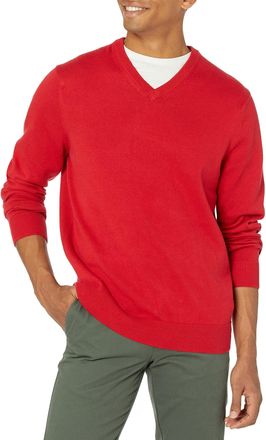 Amazon Essentials Herren Pullover-Pullover Mit V-Ausschnitt (Erhältlich In Groß und Schwer), Rot, XXL