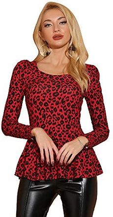 Allegra K D&eacute;bardeur m&eacute;tallique Extensible &agrave; col en U pour Femme Rouge XL