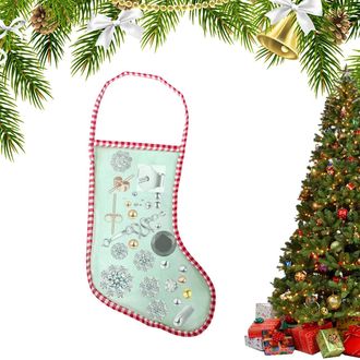 Generico Weihnachtsstrumpfhose aus leerem Netzstoff, dekorative Weihnachtsstrümpfe, wiederverwendbare Süßigkeitenbeutel, Aufbewahrungsbeutel für Badezimmer, Sh