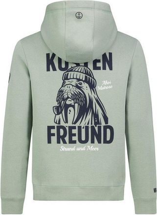 Eight2Nine Kapuzenpullover Herren Hoodie mit Mini Meerprint Sweater, Kapuzensweatshirt mit K&auml;ngurutasche, mit Kapuze