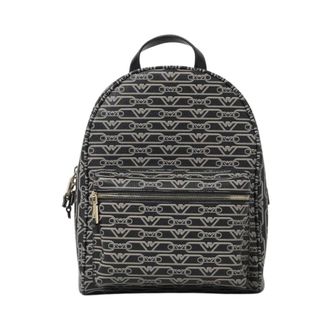 Emporio Armani Schwarzer Logo-Rucksack Stilvolles Funktionales Accessoire - - Bags - Damen - Mehrfarbig - ONE SIZE