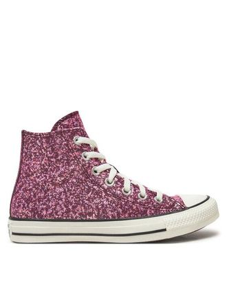 Converse Sneakers aus Stoff Chuck Taylor All Star Glitter Hi A11137C Rosa