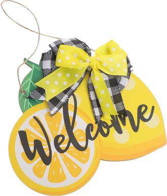 DOITOOL Rustikales Zitronen Holzschild Sommer Türschild zum Hängen Warme Willkommensdeko für Haustür Vielseitig für Küche Wohnraum Langlebige Sommer Dekoratio