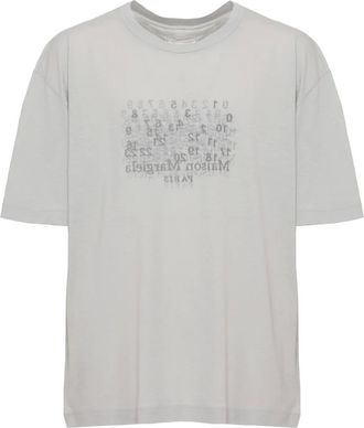 Maison Margiela Homme, Tops, Gris, Taille: XL T-Shirt Num&eacute;rique